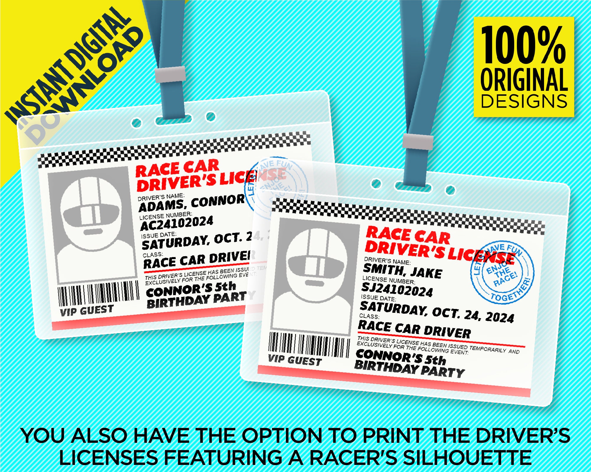 Race Car Driver's License Printable | F1 Birthday Party | Edit With ...