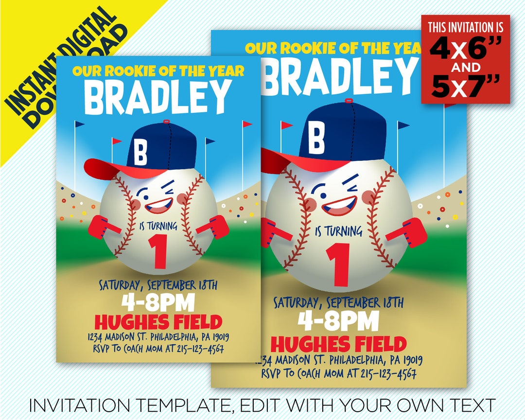 Philadelphia Phillies Birthday Party Printable Invitation, Phillies ...