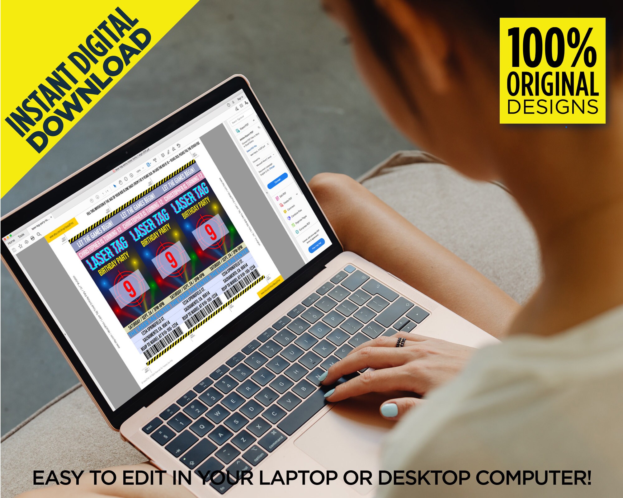 Laser Tag Ticket Birthday Party Printable Invitation - Etsy