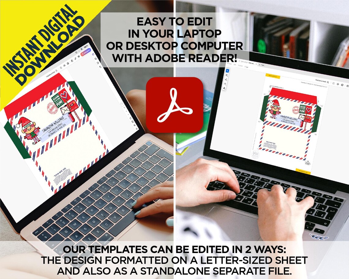 Santa's Elf Girl Envelope Template | Printable Christmas Wishlist ...