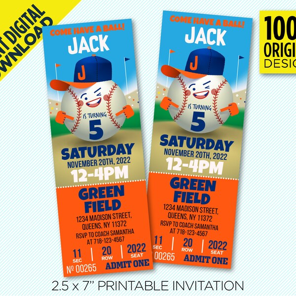 Mets Ticket Printable - Etsy