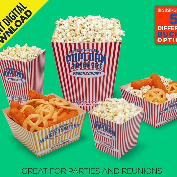 Popcorn Bucket Printable - Etsy