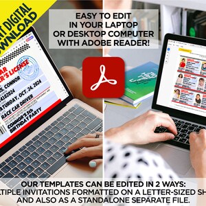 Race Car Party Printable Driver's License | F1 Birthday Party | Insert ...