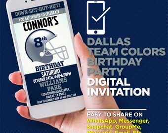Dallas Cowboys Digital Video Party Invitation - Etsy