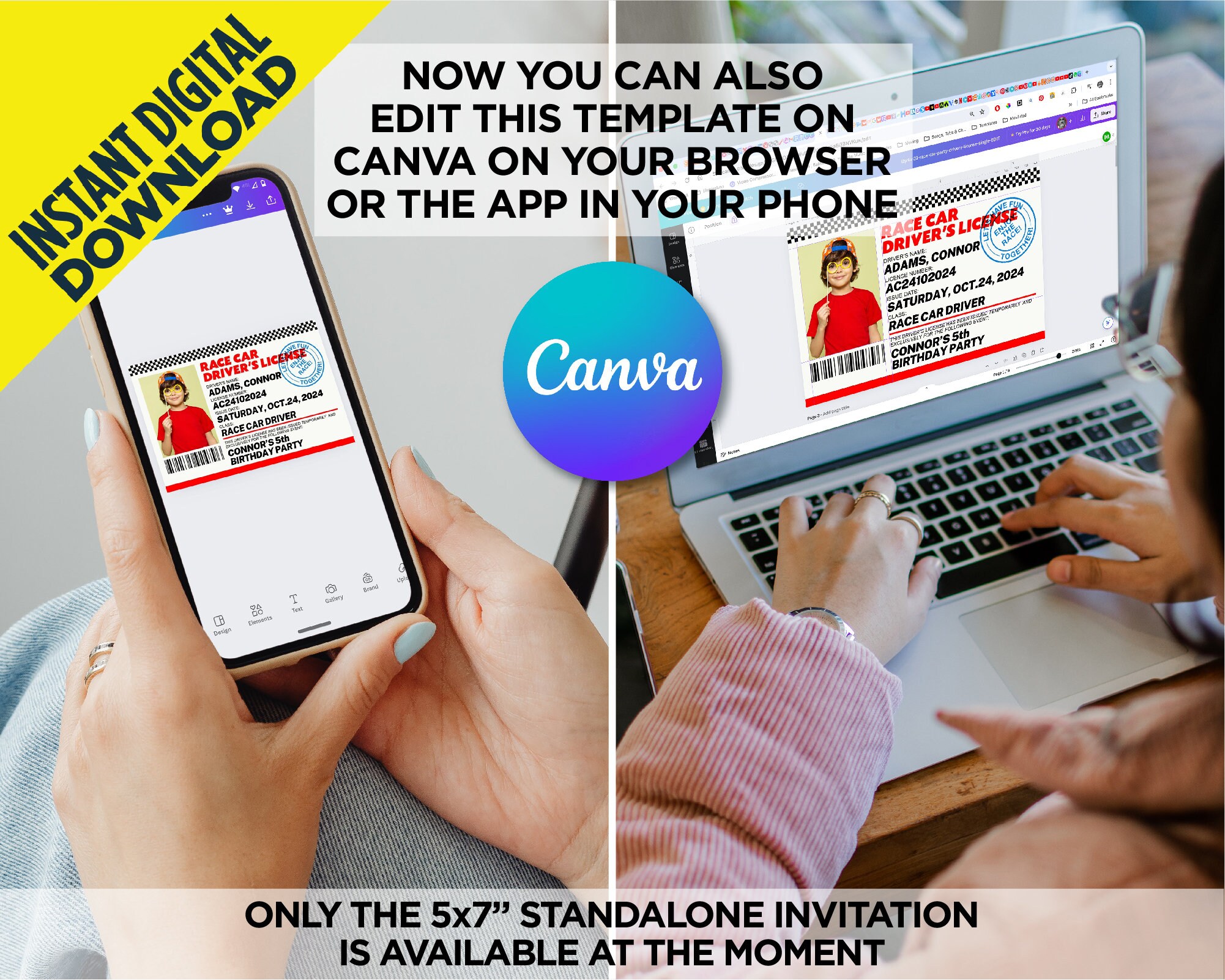 Race Car Driver's License Printable | F1 Birthday Party | Edit With ...
