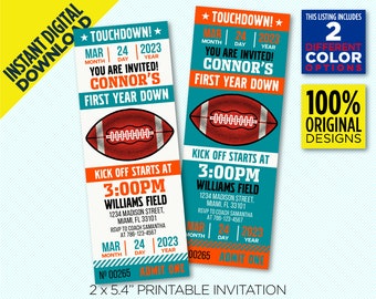 Miami Dolphins Party Invitation - Etsy