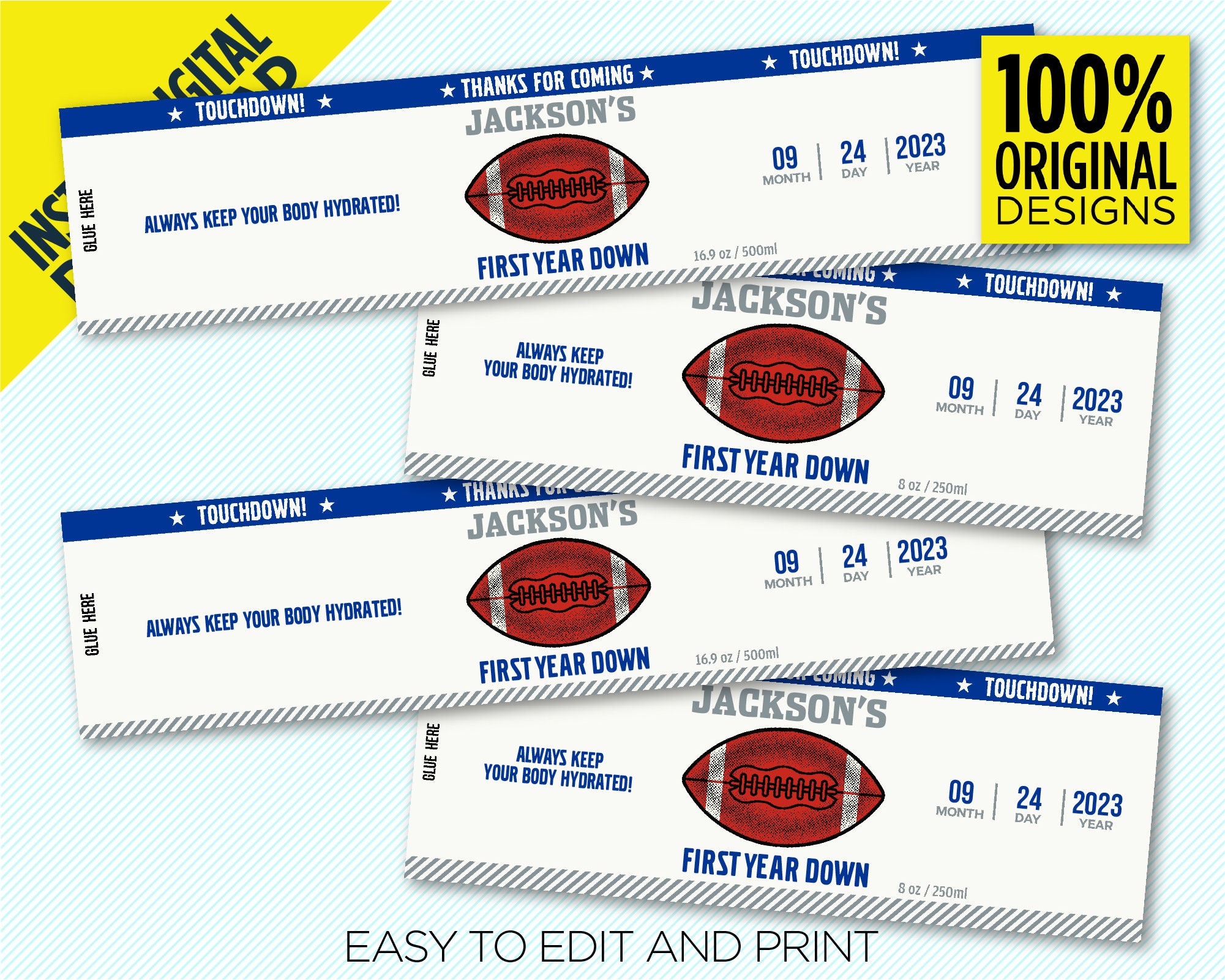 Dallas Colors Printable Water Bottle Labels Dallas Football - Etsy