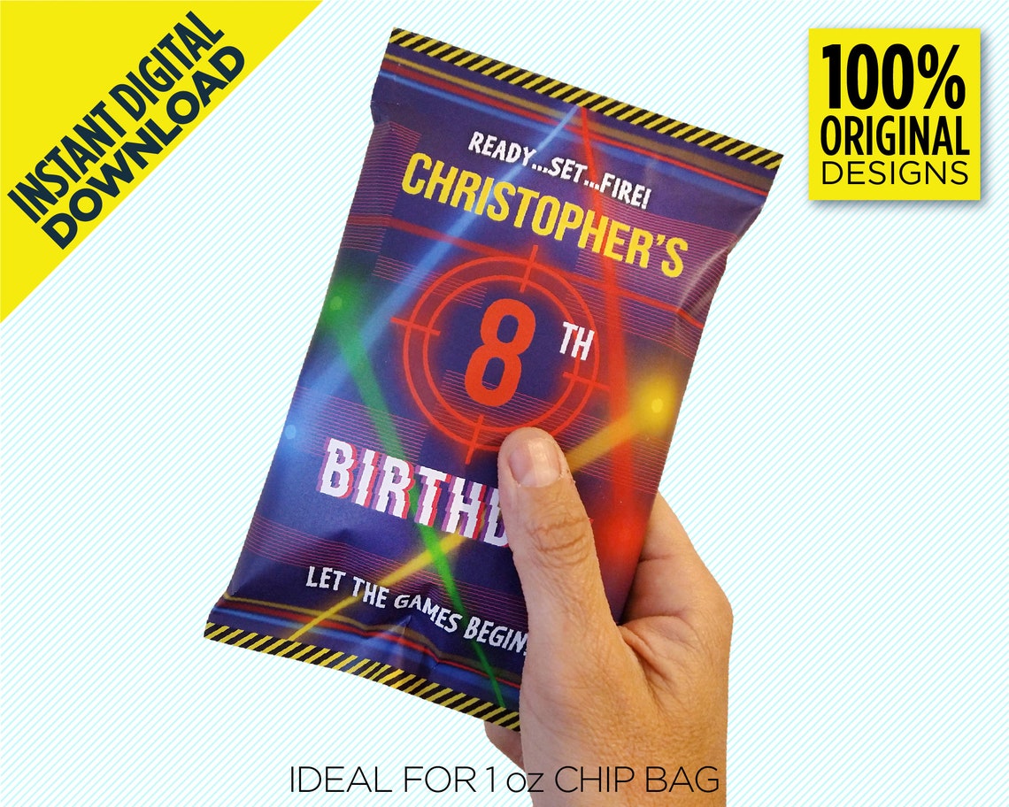 Laser Tag Chip Bag Printable Ideal for 1oz Chip Bag or Laser | Etsy