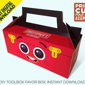 DIY Cute Toolbox Party Printable Favor Box - Construction Birthday ...