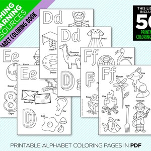 Printable Alphabet Coloring Pages, Beginning Sound, From A to Z, 50 ...