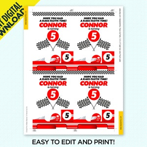Race Car Birthday Party Printable Juice Pouch Label | F1 Racer Capri ...