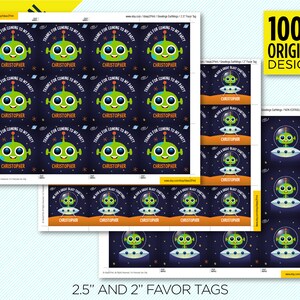 Cute Space Alien Printable Favor Tag - Girl or Boy Birthday Party ...