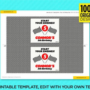 Race Car Party Printable Gatorade Bottle Label Template | 12 Oz / 20 Oz ...