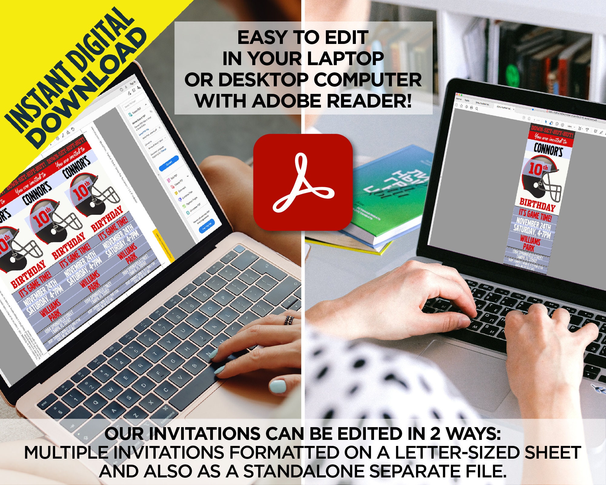 Tampa Bay Football Team Birthday Party Printable Invitation - Tampa Bay ...