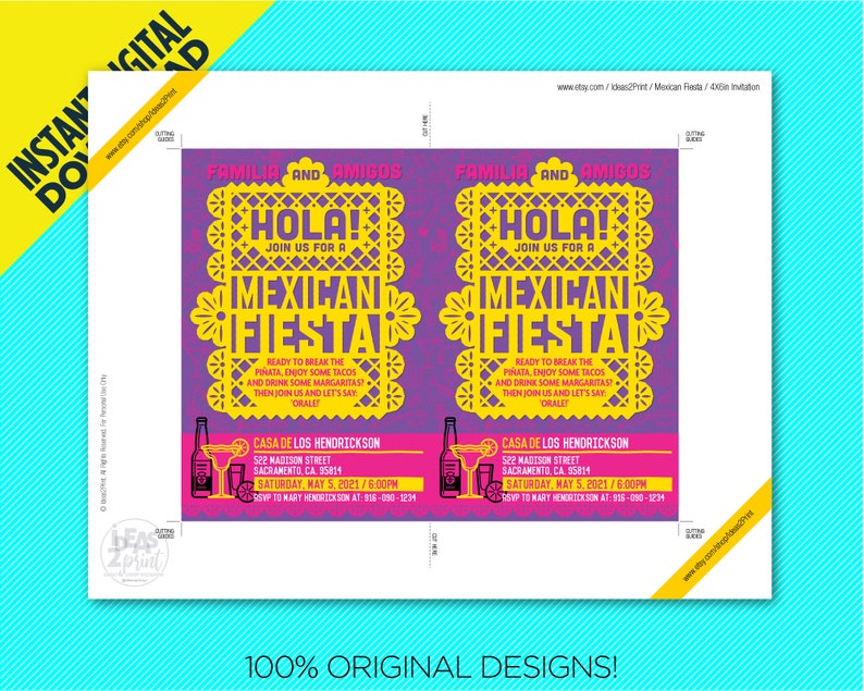 Mexican Fiesta Invitation Instant Digital Download Edit | Etsy