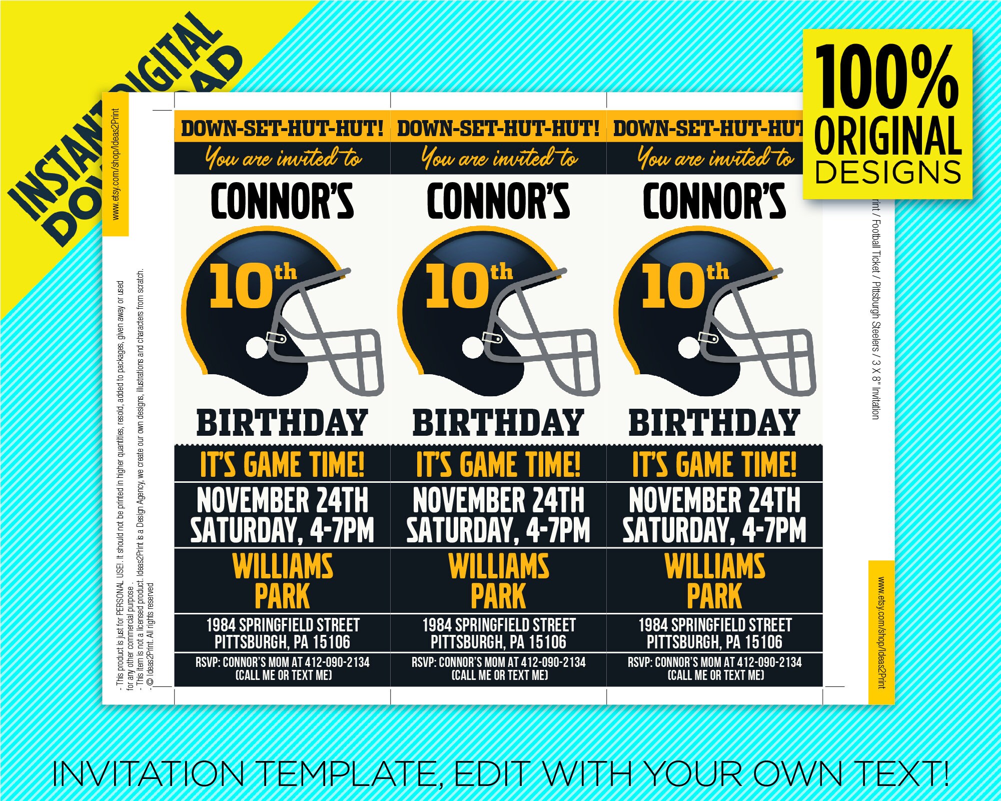 Steelers Party Printable Invitation Templates 10 Free Templates For