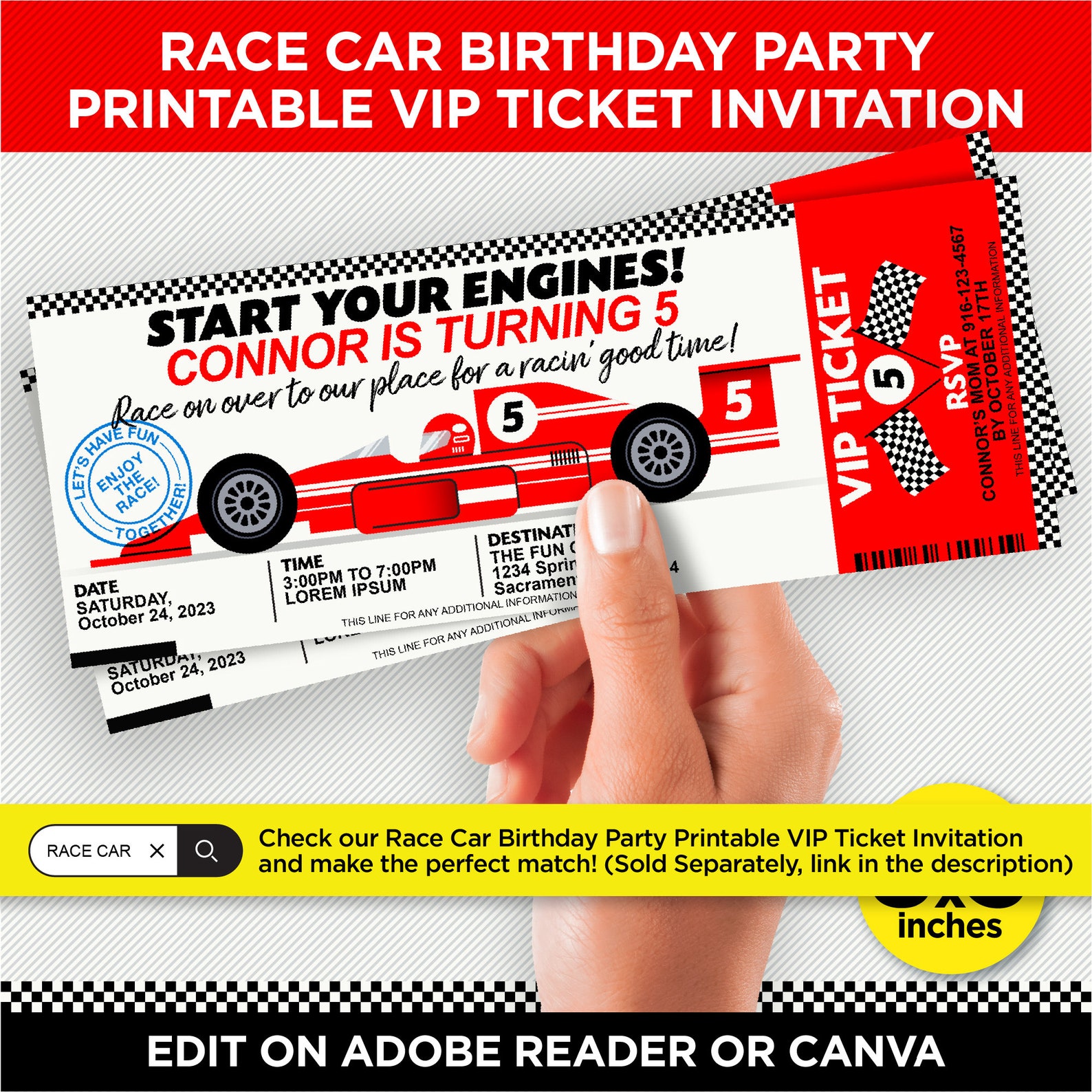 Race Car Driver's License Printable | F1 Birthday Party | Edit With ...