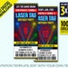 Laser Tag Ticket Birthday Party Printable Invitation, 3x7 Laser Tag ...