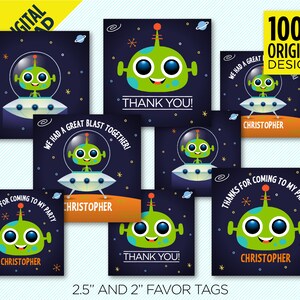 Cute Space Alien Printable Favor Tag - Girl or Boy Birthday Party ...