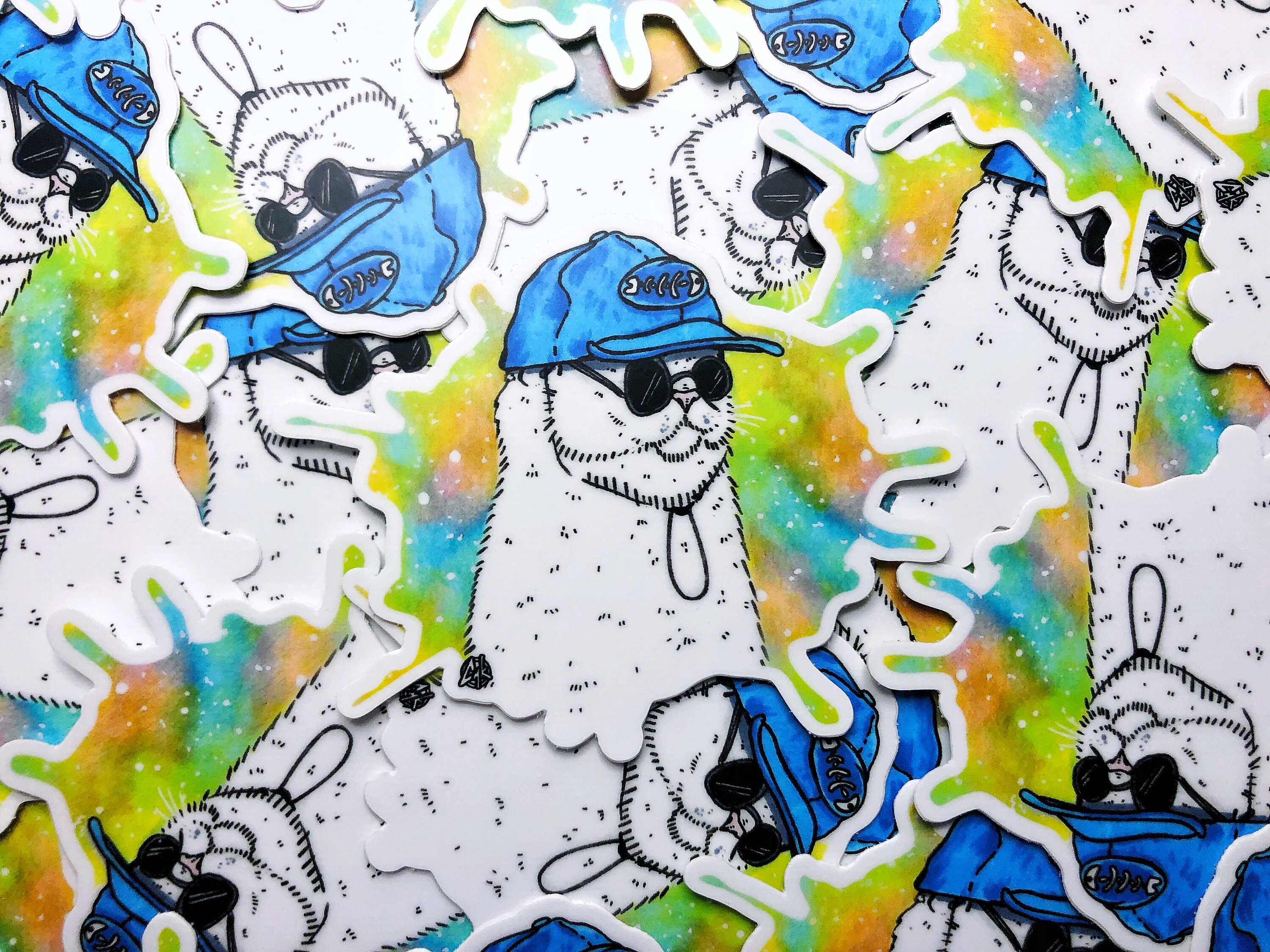 Galaxy Meme Cat Vinyl Sticker Cat Art Trippy Kitty Cool | Etsy