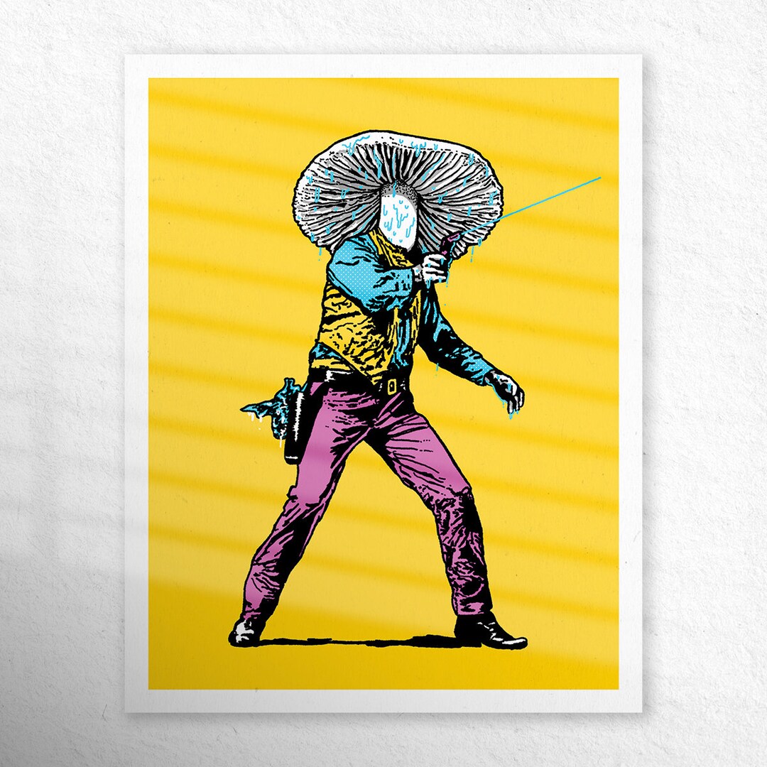 Mushroom Cowboy Art Print: Western Pop Art Illustration - Etsy