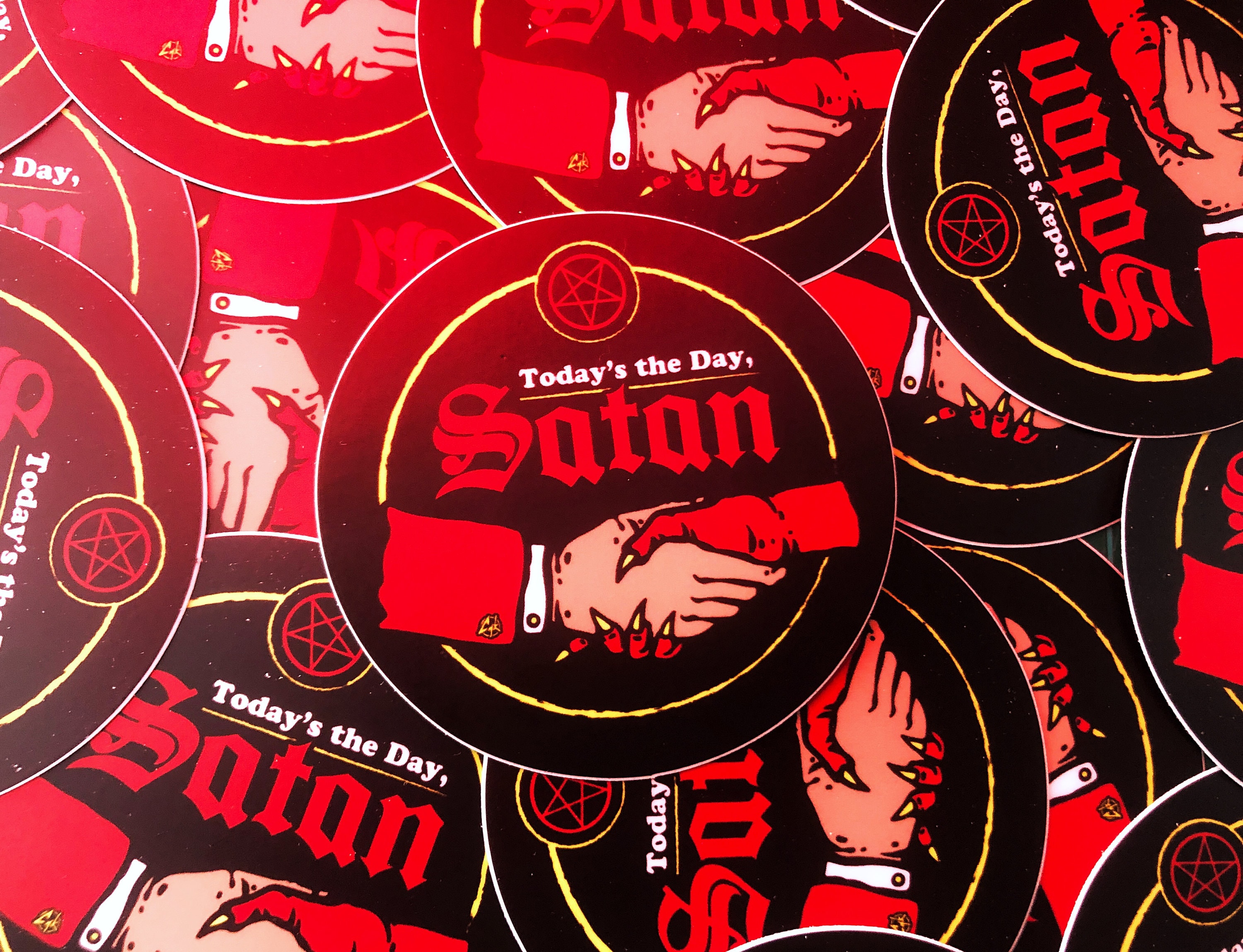 Today's the Day Satan 3 Inch Round Vinyl Stickers and | Etsy