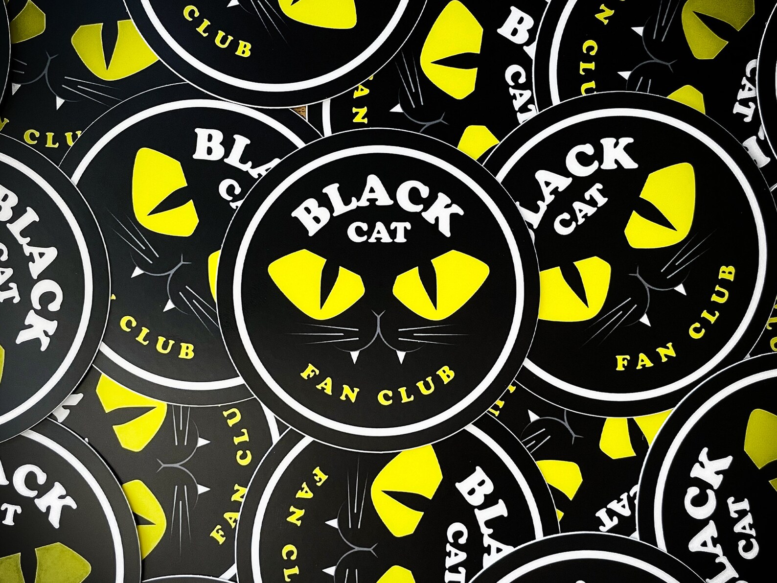 Black Cat Fan Club 3 Inch Round Vinyl Stickers and Magnets - Etsy