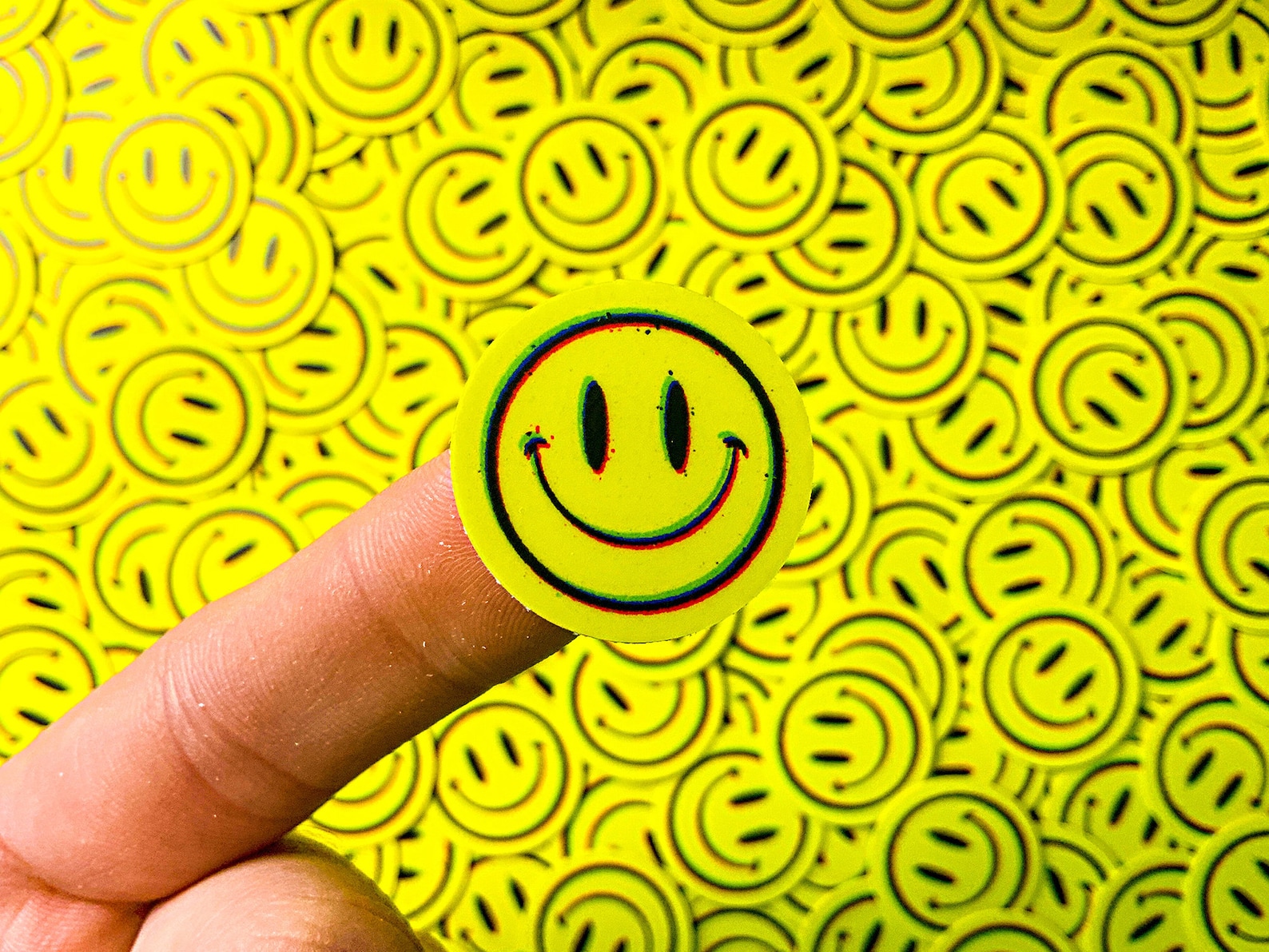 Be Happy 3 Inch and 1 Inch Round Smiley Face Stickers Trippy - Etsy