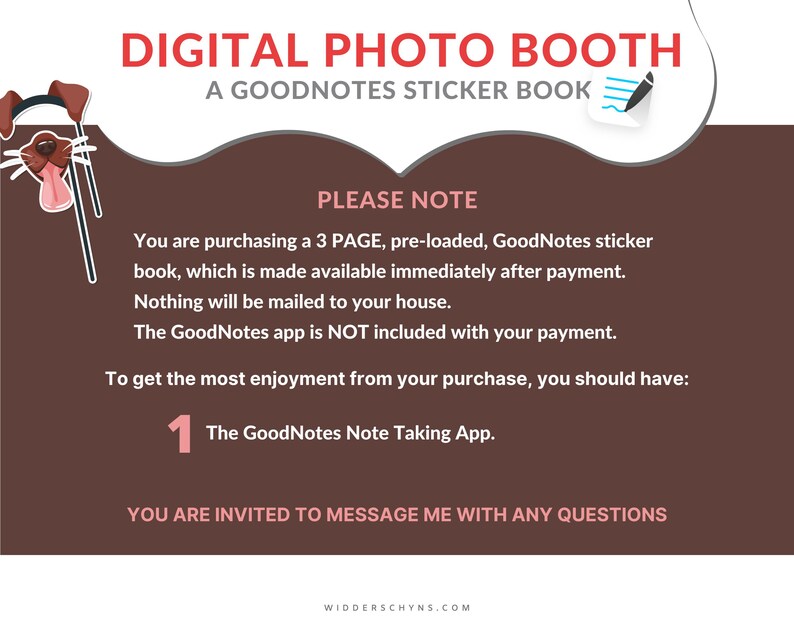 Photo Booth Stickers GOODNOTES STICKER BOOK Digital - Etsy