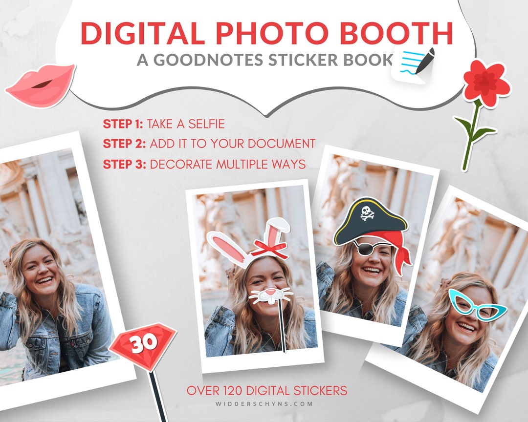 Photo Booth Stickers | GOODNOTES STICKER BOOK | Digital Stickers for ...