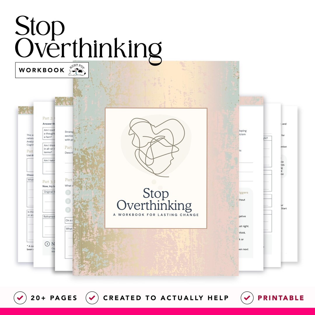 Stop Overthinking Workbook - A Printable Therapy Journal With Coping ...