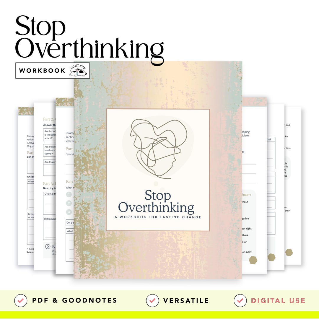 Stop Overthinking Journal Workbook - A Digital, Goodnotes Fillable PDF ...