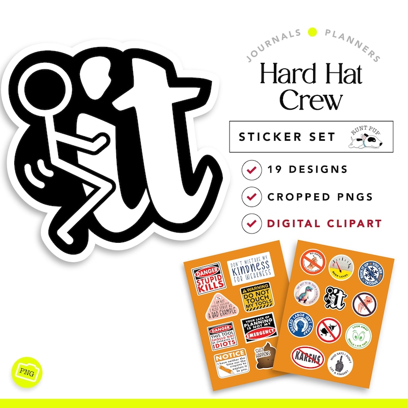 Funny Hard Hat Stickers - Etsy