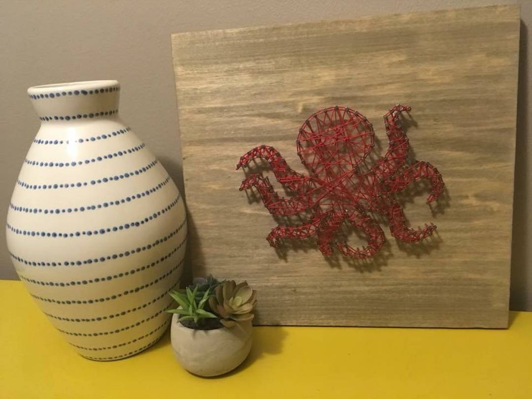 Red Octopus String Art - Etsy