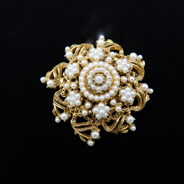 Vintage Pearl Brooch - Etsy