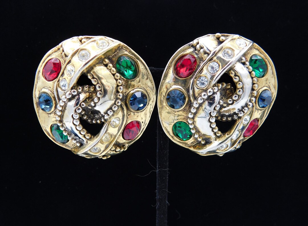 Signed Vc (or Vo--les Bernard) Splendid Bejeweled Etruscan Style ...