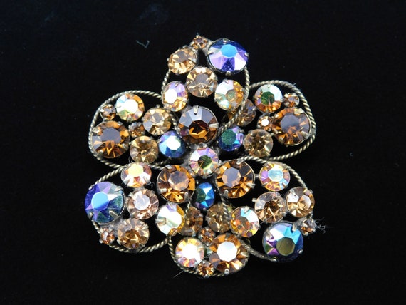 1960's Signed Regency Layered Topaz and Purple AB Pan… - Gem