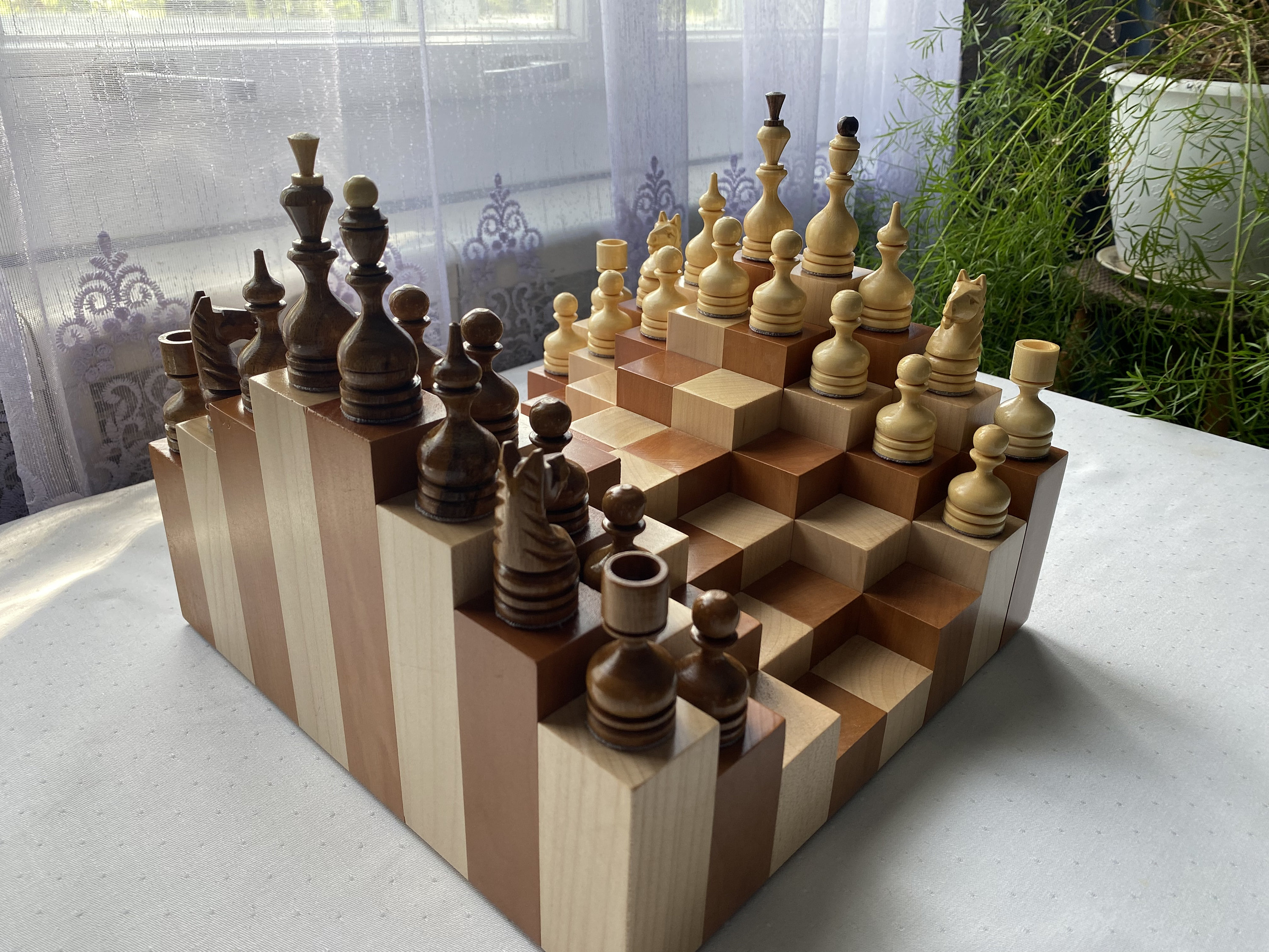 Unique 3D Chess Set Modern Chess Board Hand Crafted Chess - Etsy