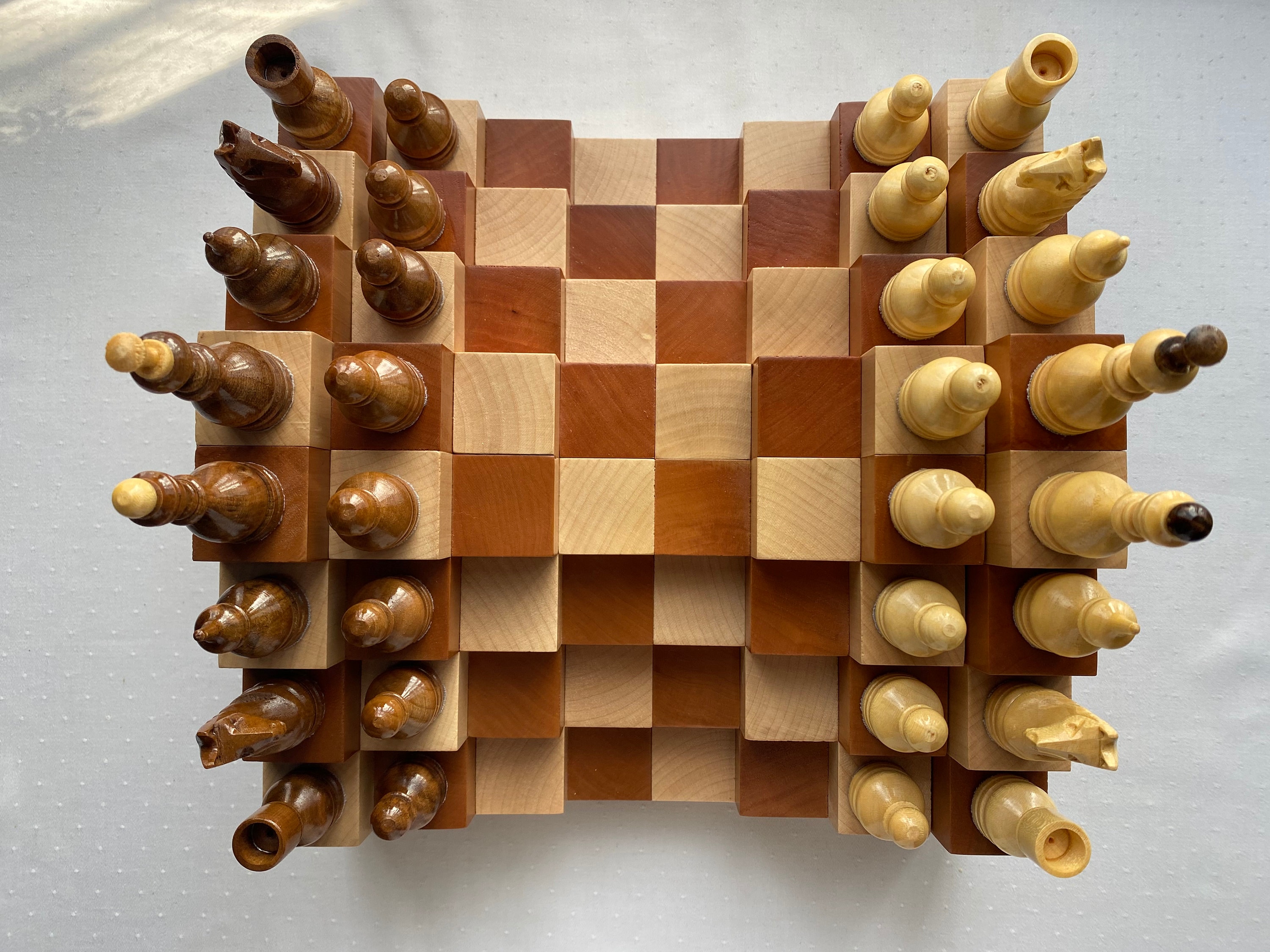 Unique 3D Chess Set Modern Chess Board Hand Crafted Chess - Etsy