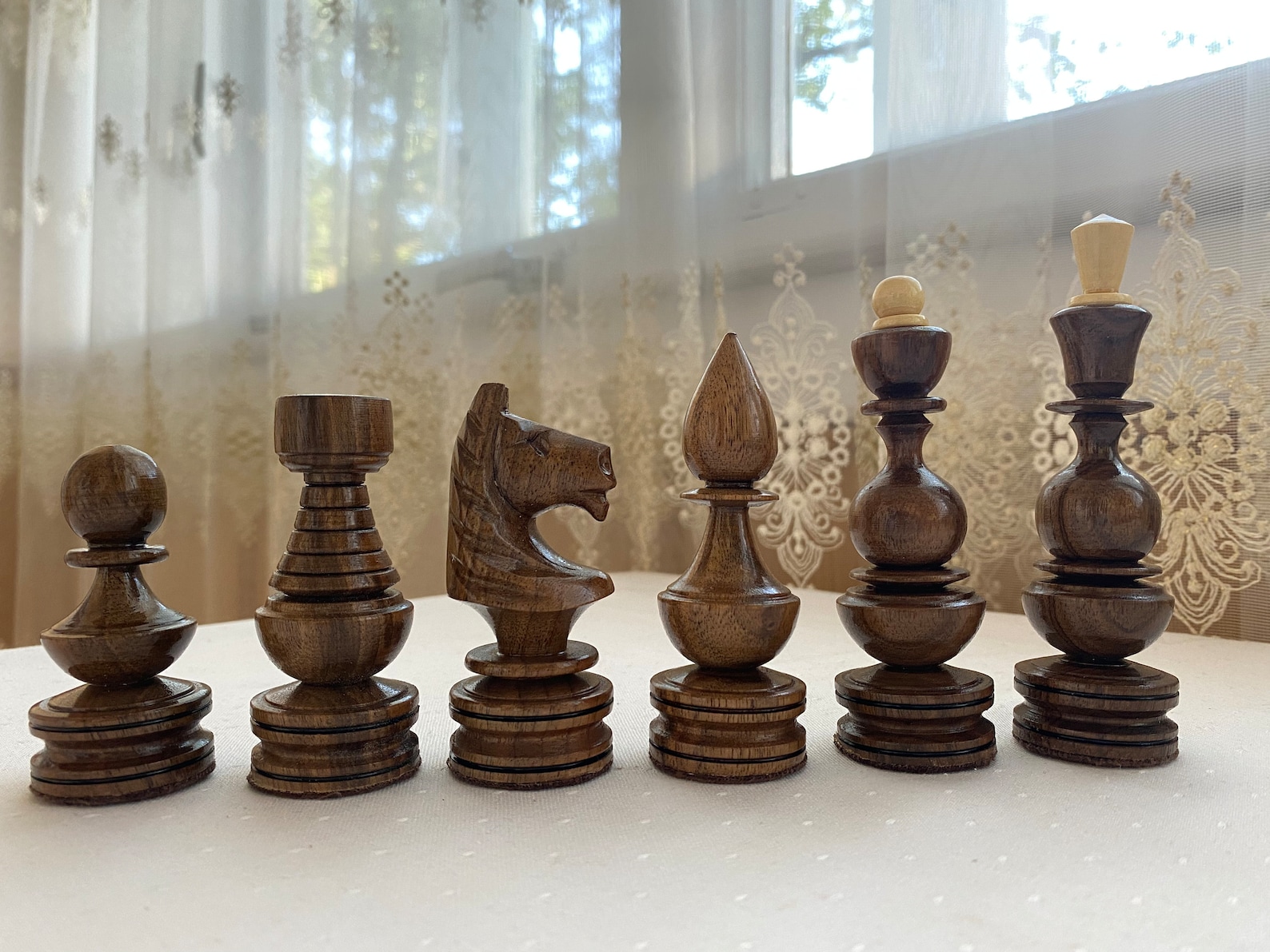 Wooden Chess Pieces, Chess Set Wood, Wooden Chess Set Handmade, Hand ...