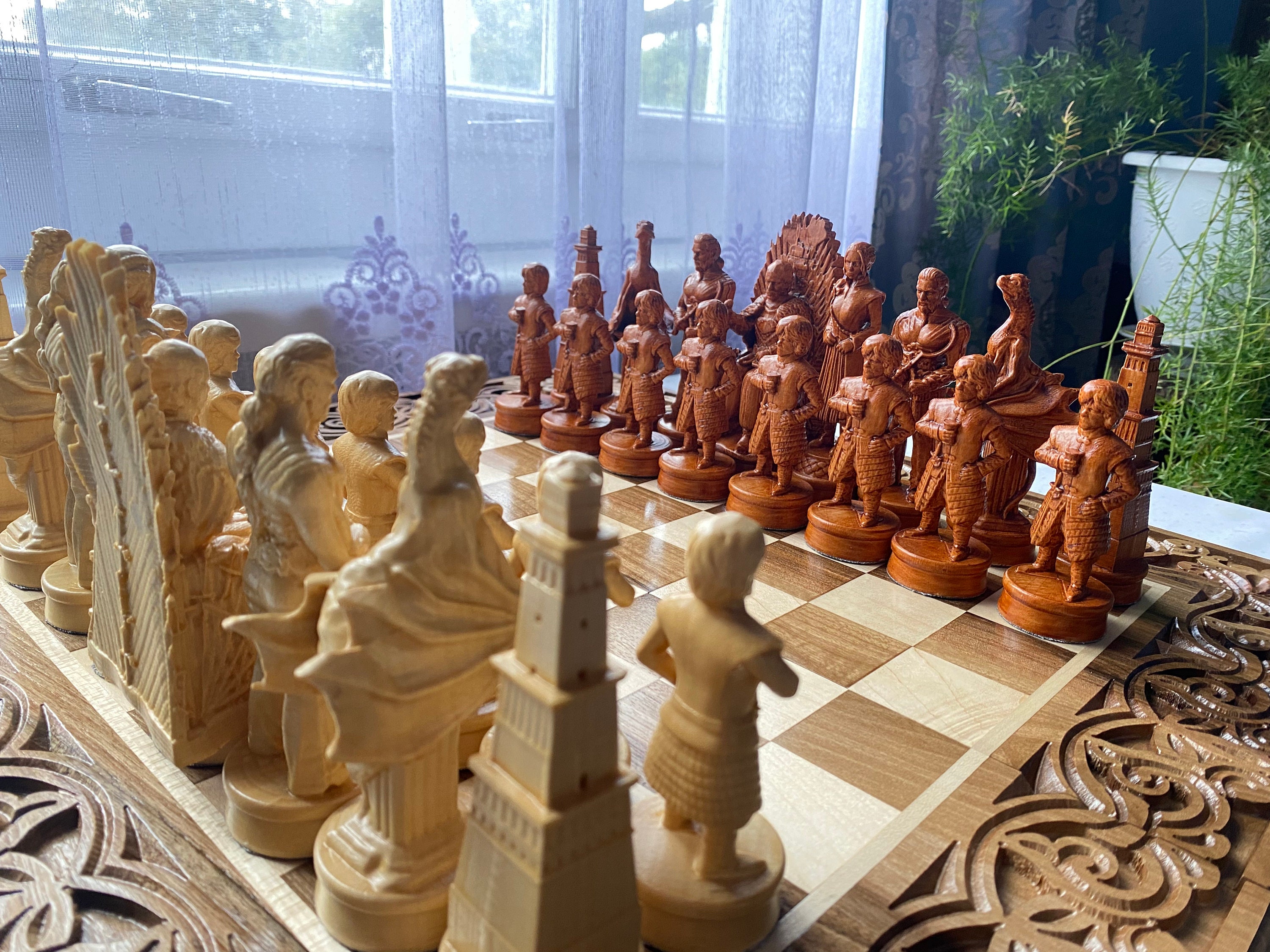 Wooden Chess Pieces Set, Large Folding Board 20, Exclusive Chessboard ...