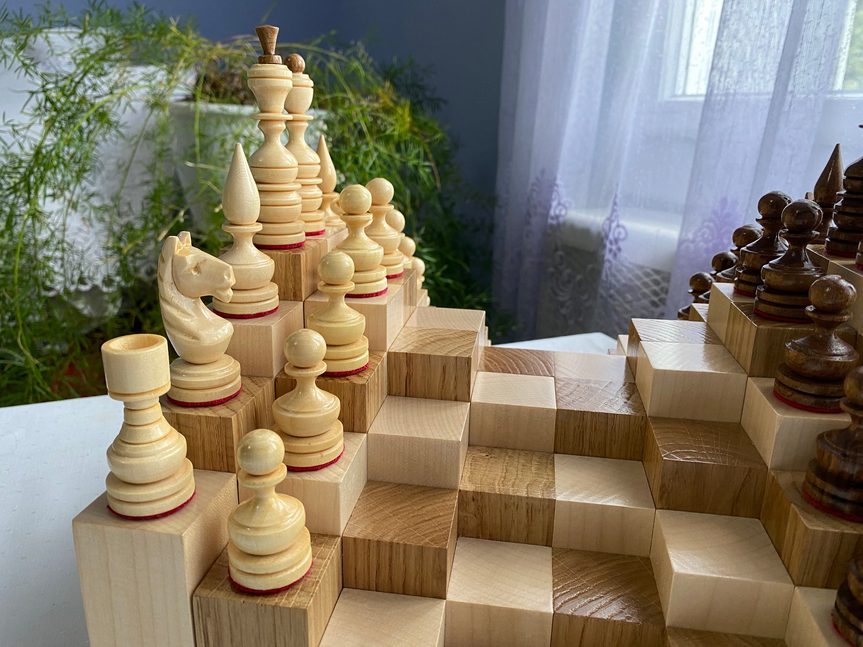 Unique 3D Chess Set Modern Chess Board Hand Crafted Chess - Etsy Australia