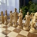 Wooden Chess Pieces in Folk Ukrainian Style, Ukrainian Cossacks, Wood ...