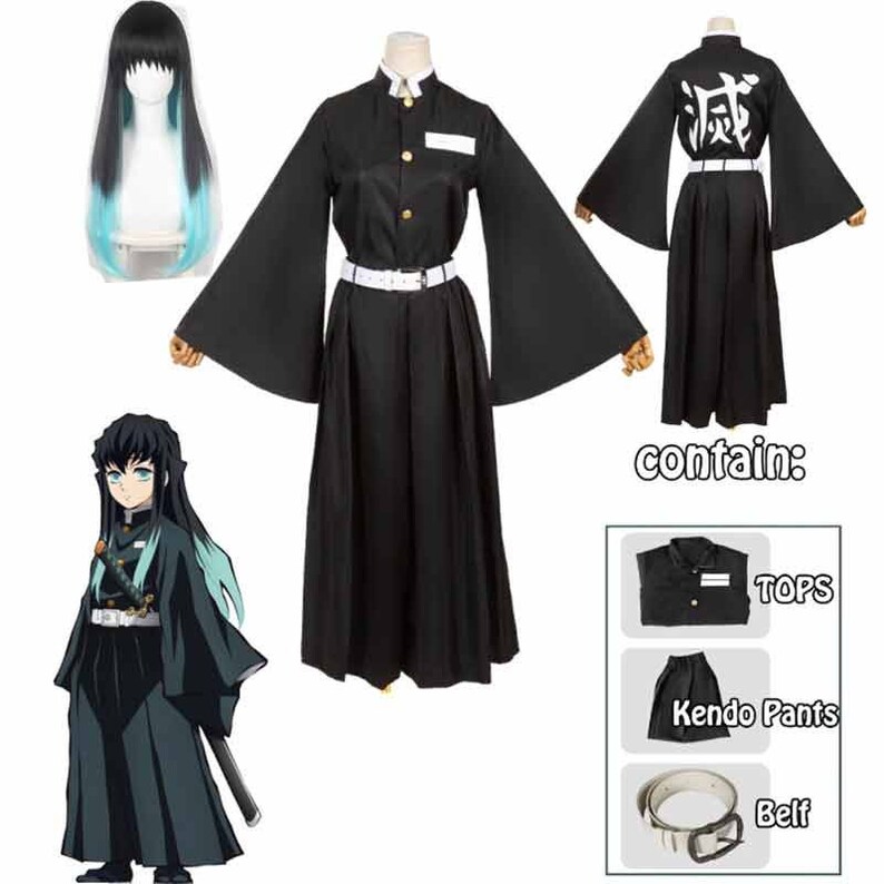 Cosplay Anime Full Set Muichiro Costume Kimono Adult and Kids - Etsy