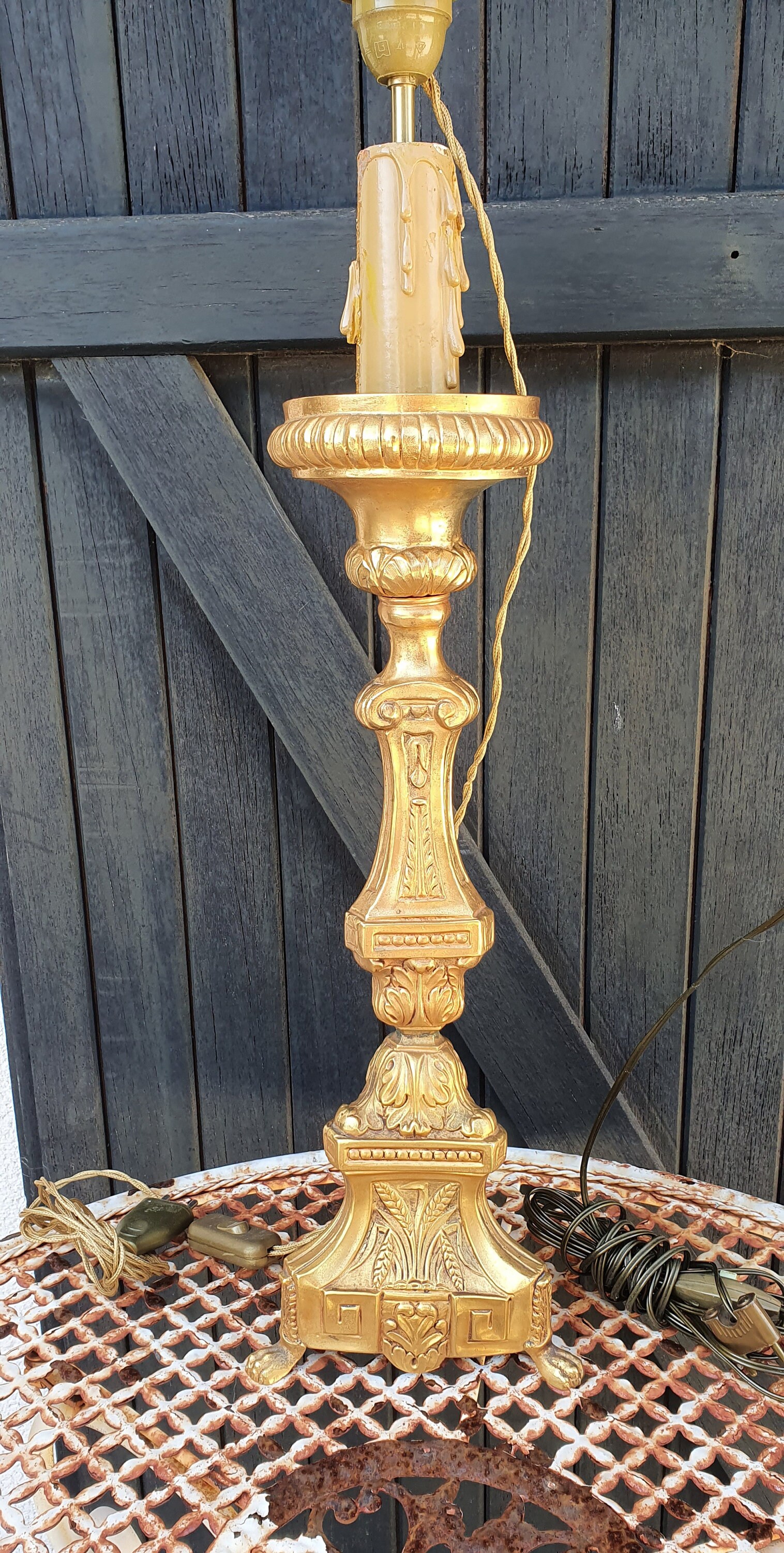 Antique French Tall Pair of Spade Candle, Pique Cierges, Pair Antique ...