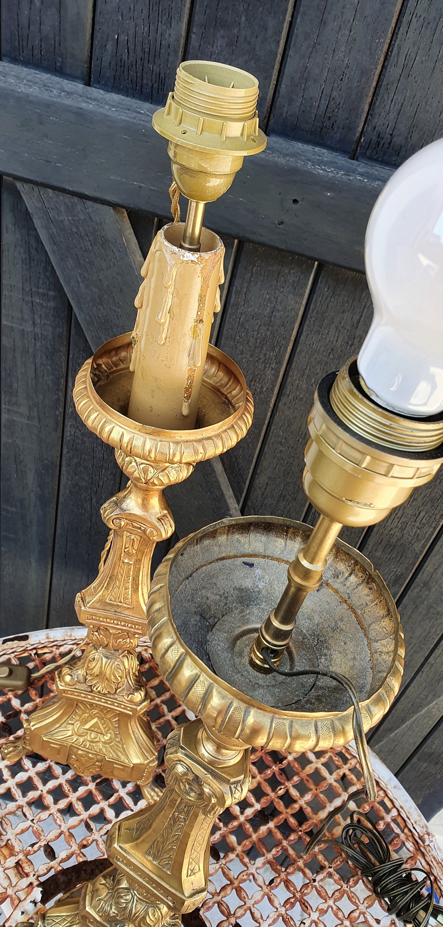 Antique French Tall Pair of Spade Candle, Pique Cierges, Pair Antique ...