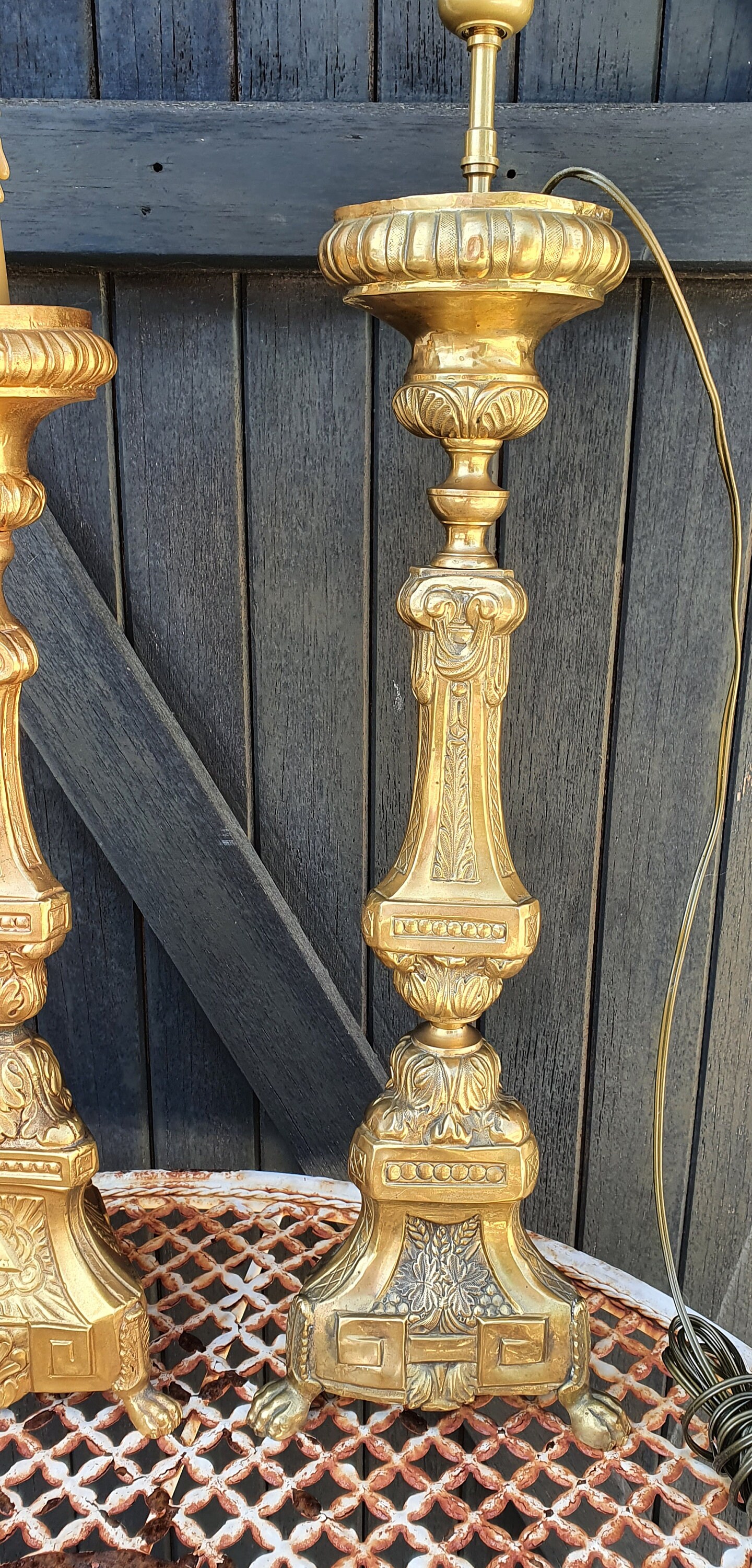 Antique French Tall Pair of Spade Candle, Pique Cierges, Pair Antique ...