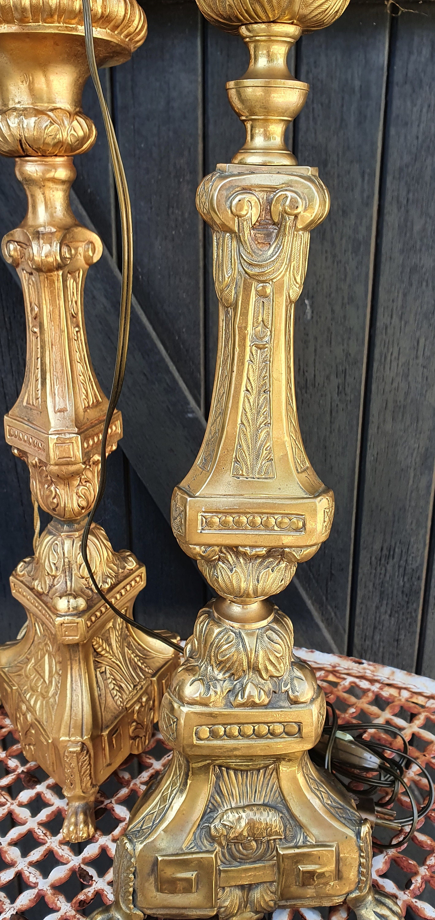 Antique French Tall Pair of Spade Candle, Pique Cierges, Pair Antique ...