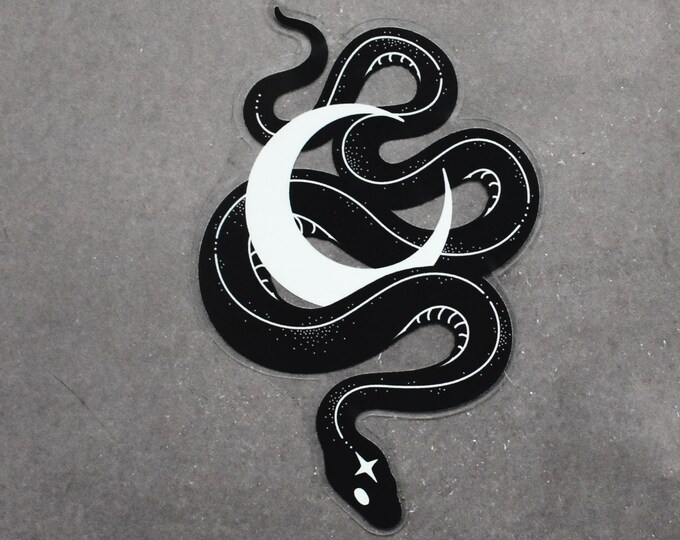 SERPENS II Witchy Snake Moon Clear Vinyl Sticker - Etsy