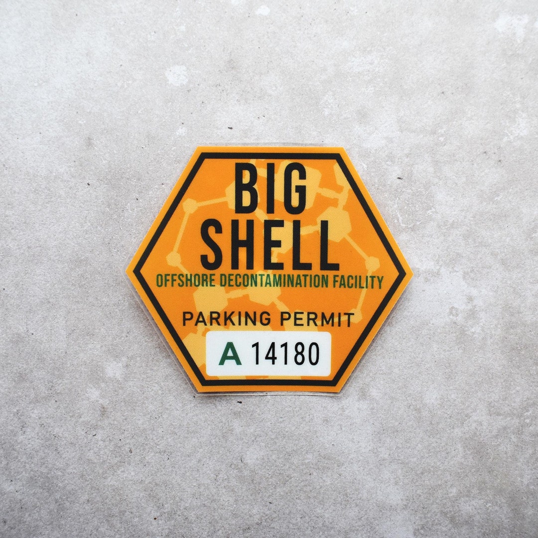 PARKING PASS Big Shell Metal Gear Solid Inspired Clear Vinyl Window ...